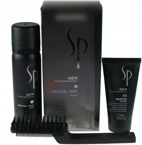Wella SP Men Gradual Tone Black zestaw do eliminacji siwizny 90ml ...