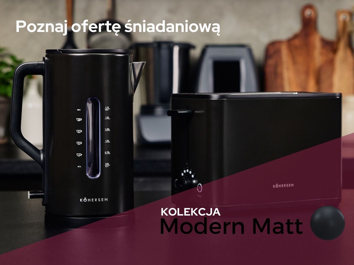 Czajnik elektryczny Kohersen Modern Matt A451 Czarny - Opinie i ceny na ...