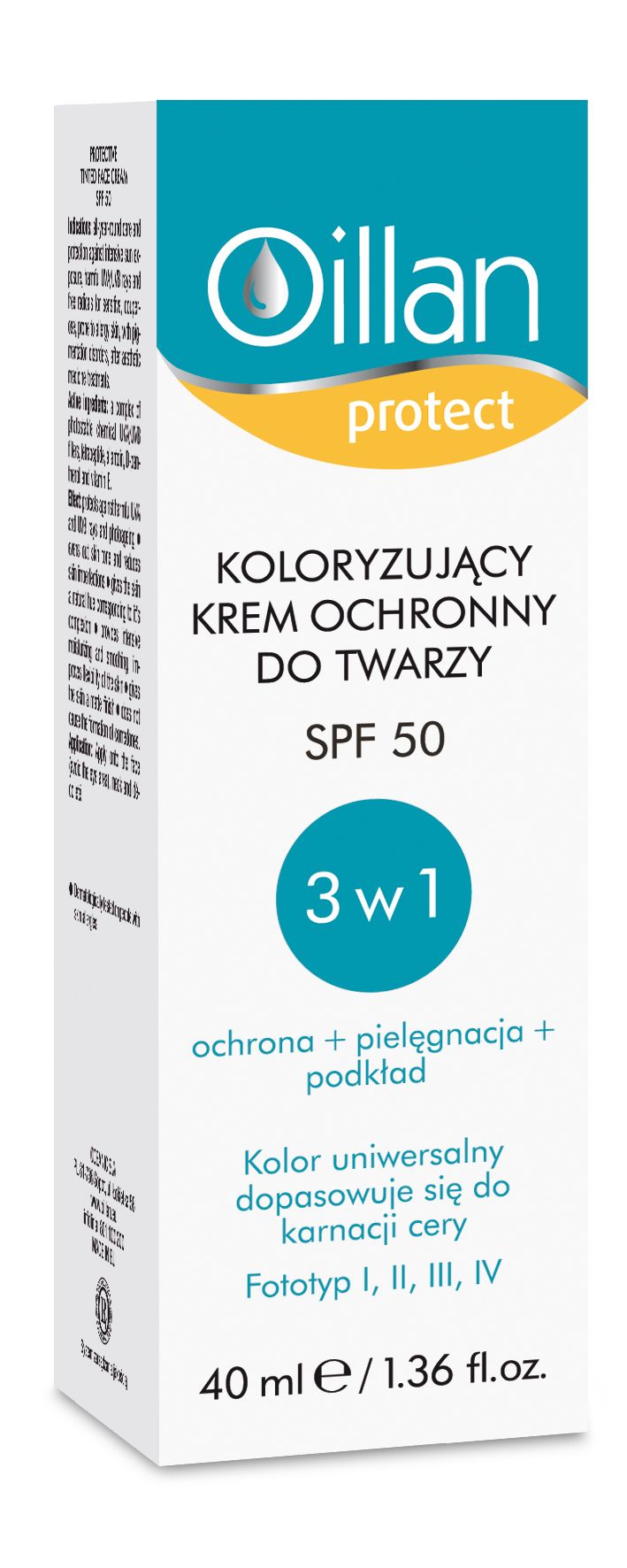 Oillan protect Koloryzujący krem ochronny do twarzy SPF 50 40 ml ...