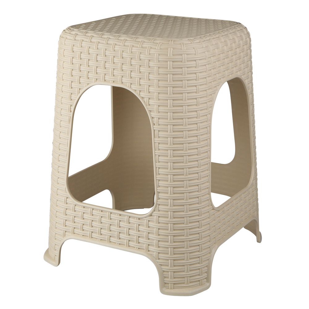 BENTOM - Taboret plastikowy - Ratanowy - mix kolor - wys. 46 cm ...