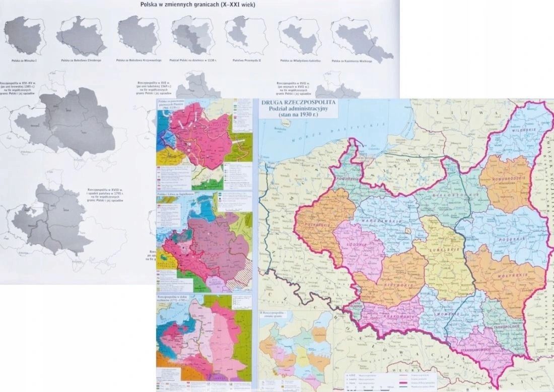 Mapa ścienna Plansza edukacyjna - Mapa Polski historyczna - Ceny i ...