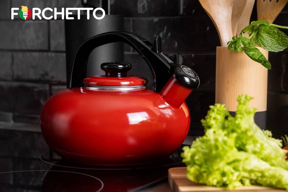 Czajnik emaliowany Forchetto Luna Rosso 2,5l czerwony - Opinie i ...
