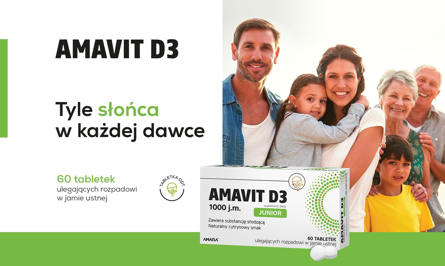 AMAVIT D3 Junior 1000 j.m. 60 tabl. - Opinie i ceny na Ceneo.pl