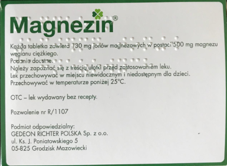 Magnezin 500mg 60tabl. - Opinie i ceny na Ceneo.pl