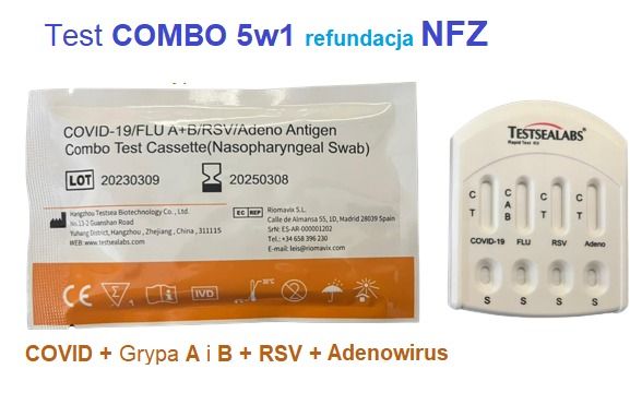 Test COMBO 5w1 COVID + Grypa AiB + RSV + Adenowirus - Opinie i ceny na ...
