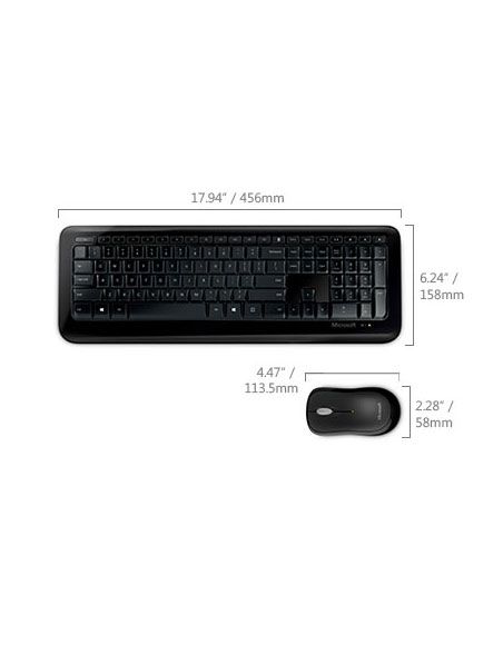 Zestaw klawiatura + mysz Microsoft Wireless Desktop 800 Czarna (2LF ...