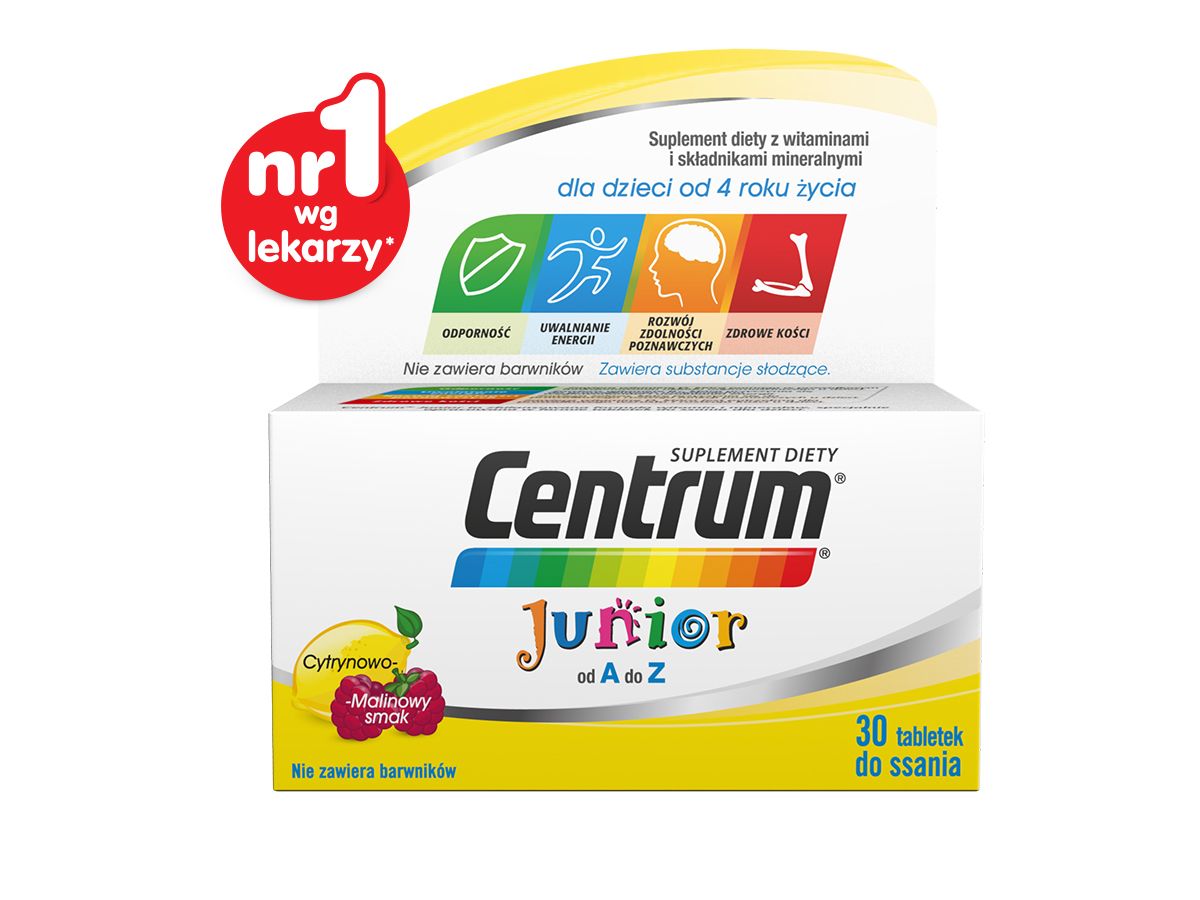 Centrum Junior, zestaw witamin i minerałów dla dzieci 4+, 30 tabl. do ...