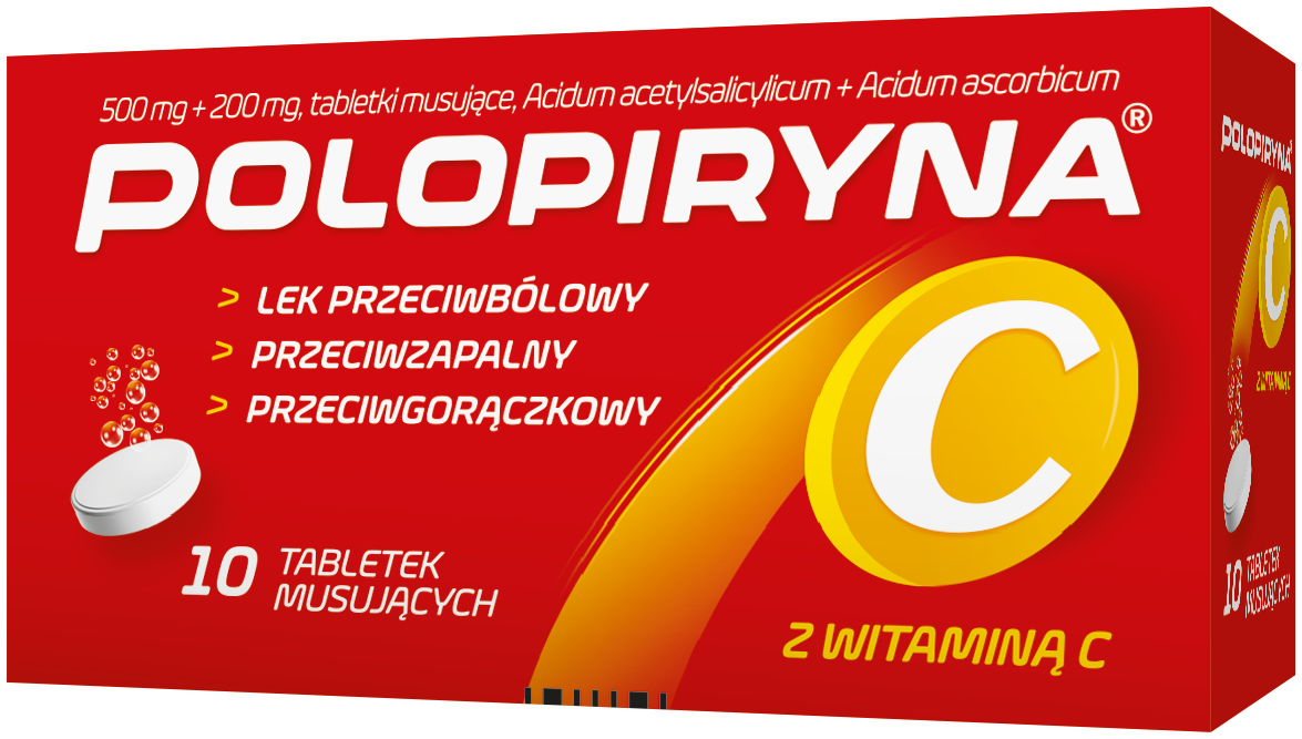 Polopiryna C (500mg +200mg) x 10tabl. mus. - Opinie i ceny na Ceneo.pl