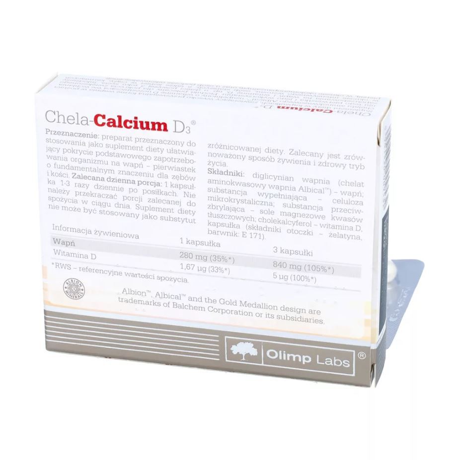 Olimp Chela-Calcium D3 280mg 30 kaps - Opinie i ceny na Ceneo.pl