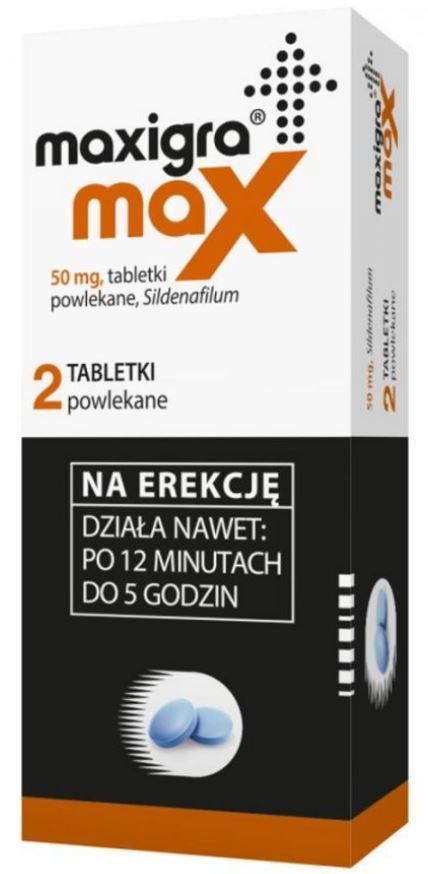 Maxigra Max 50mg 2tabl. - Opinie i ceny na Ceneo.pl
