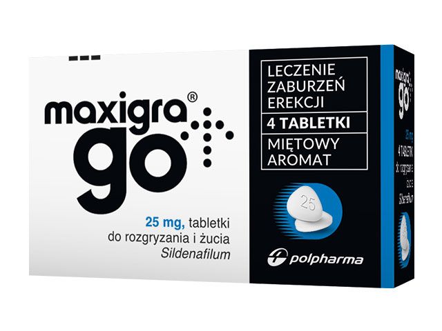 Maxigra Go 25mg 4 tabl - Opinie i ceny na Ceneo.pl