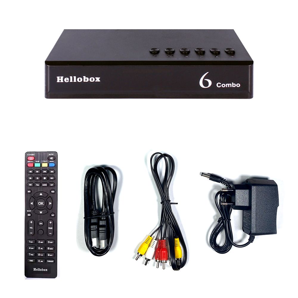 Hellobox 6 Combo Odbiornik Dekoder Tuner Satelitarny DVBS-2, Naziemny ...