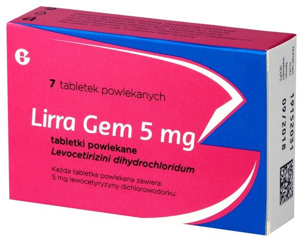 Lek na alergię Lirra Gem 5mg 7 tabl. - Opinie i ceny na Ceneo.pl