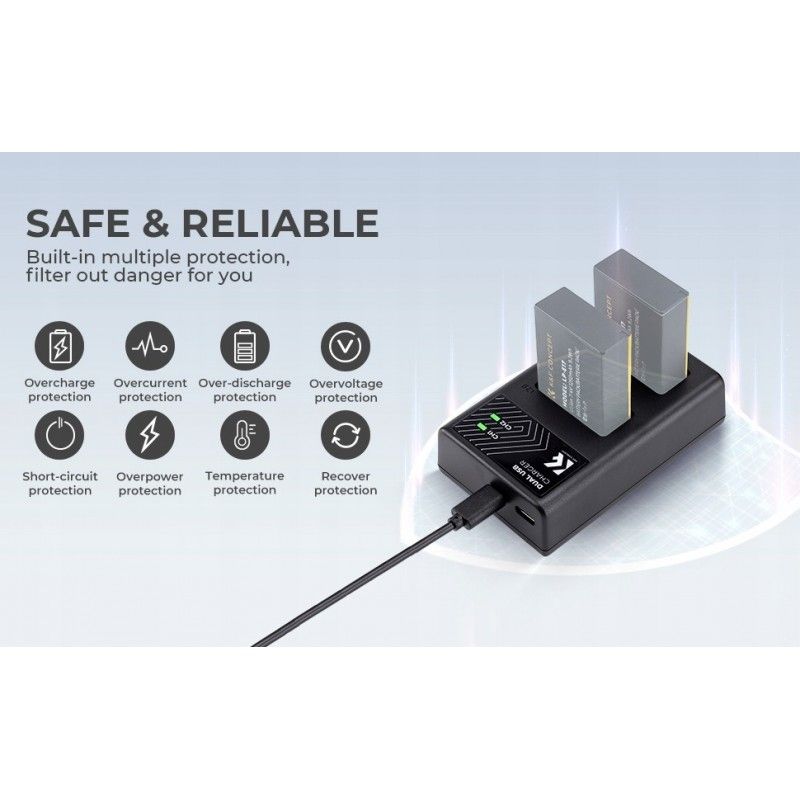 K&F PODWÓJNA Ładowarka Baterii Akumulatorów LP-E17 do Canon EOS RP 77D ...