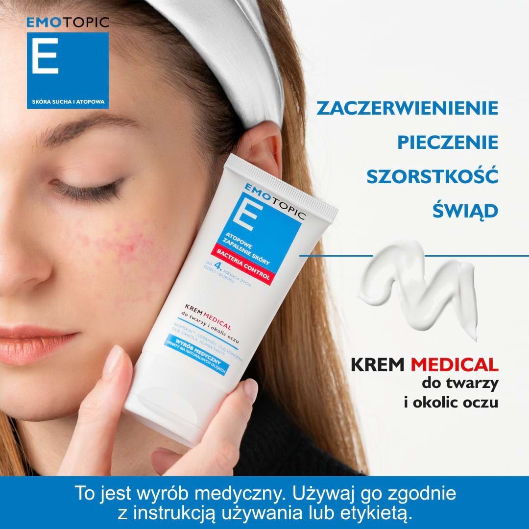 EMOTOPIC BACTERIA CONTROL KREM MEDICAL do twarzy i okolic oczu 50 ml ...