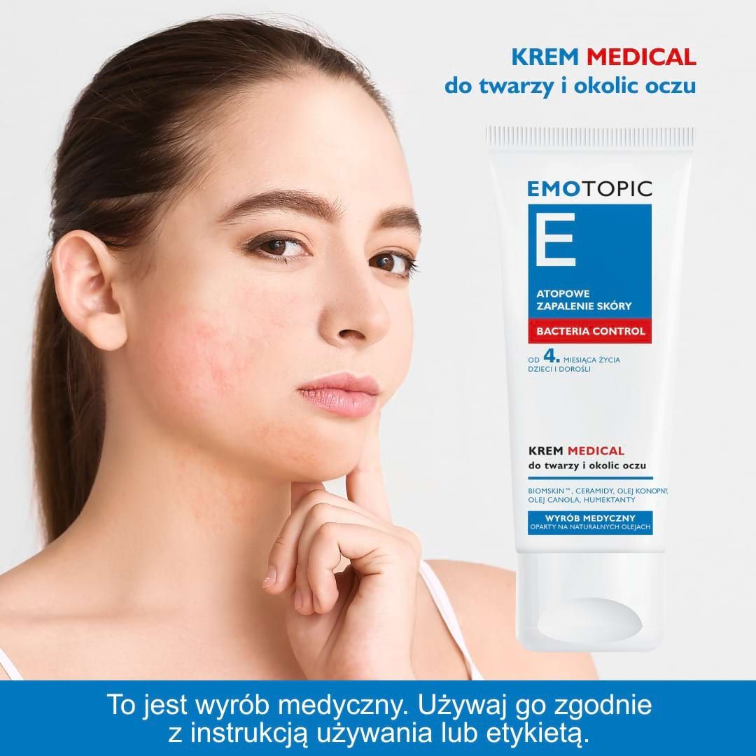 EMOTOPIC BACTERIA CONTROL KREM MEDICAL do twarzy i okolic oczu 50 ml ...