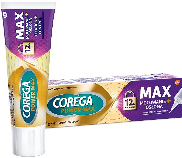 Corega Max Mocowanie + Osłona Neutralny Smak Krem mocujący do protez ...