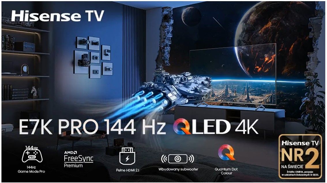 Telewizor QLED Hisense 75E7KQ Pro 75 cali 4K UHD 75 cali - Opinie i ceny na Ceneo.pl