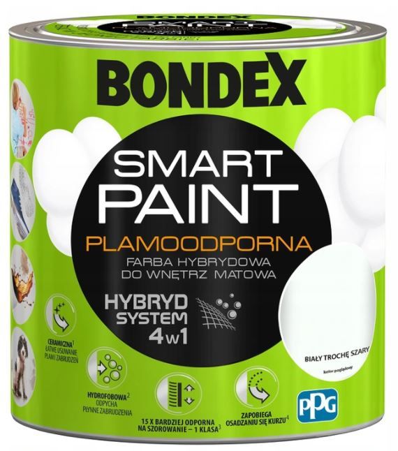 Farba Bondex Smart Paint Plamoodporna Hybrydowa Biały Trochę Szary 2,5L ...
