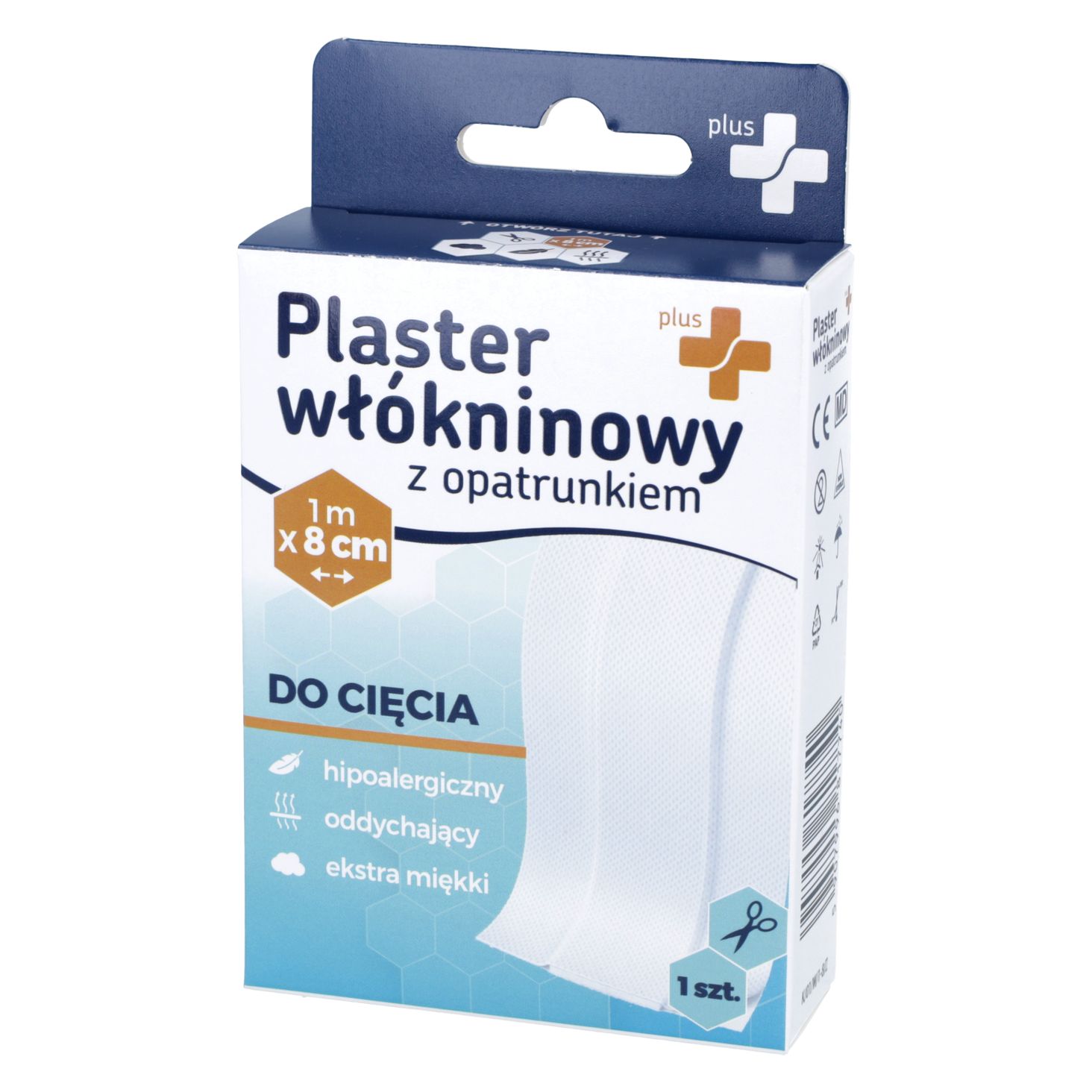 Zdrowe Korzyści - Plus+, plaster włókninowy, 1 m x 8 cm, 1 sztuka ...