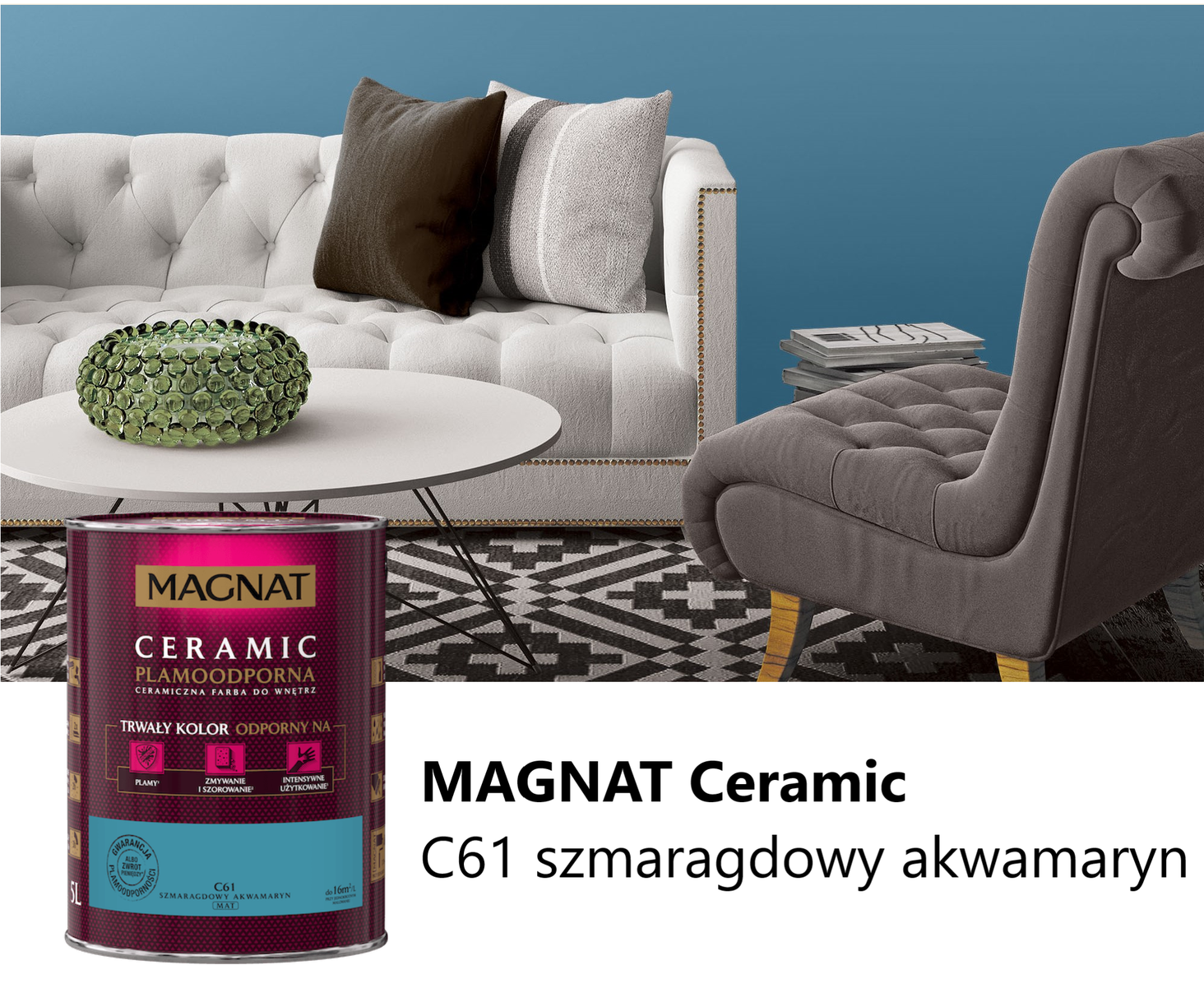 Farba Magnat Ceramic C61 Szmaragdowy Akwamaryn 5L - Opinie i ceny na ...