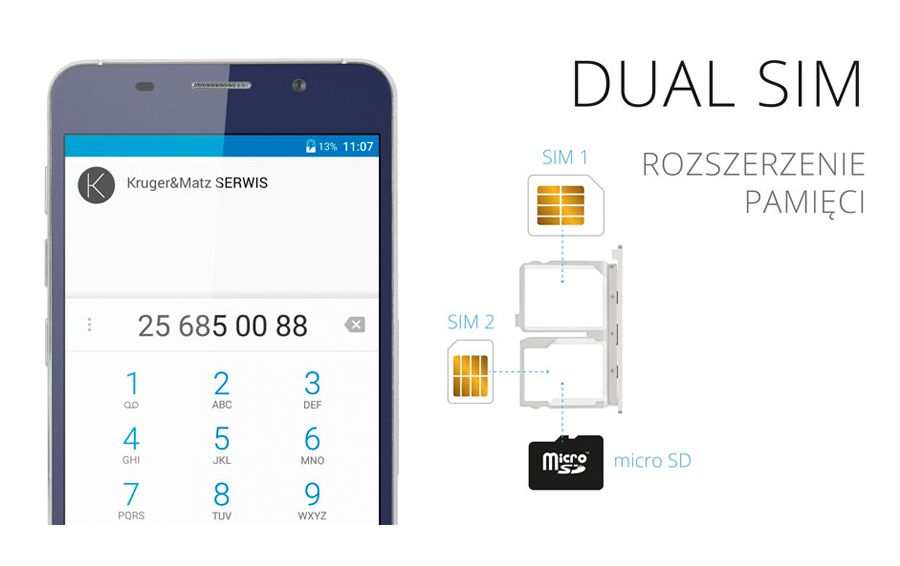 Kruger&Matz Move 6 KM0437 Dual SIM Złoty - Cena, opinie na Ceneo.pl