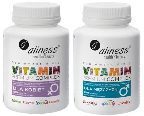 Aliness Zestaw Premium Vitamin Complex Dla Kobiet + Premium Vitamin ...
