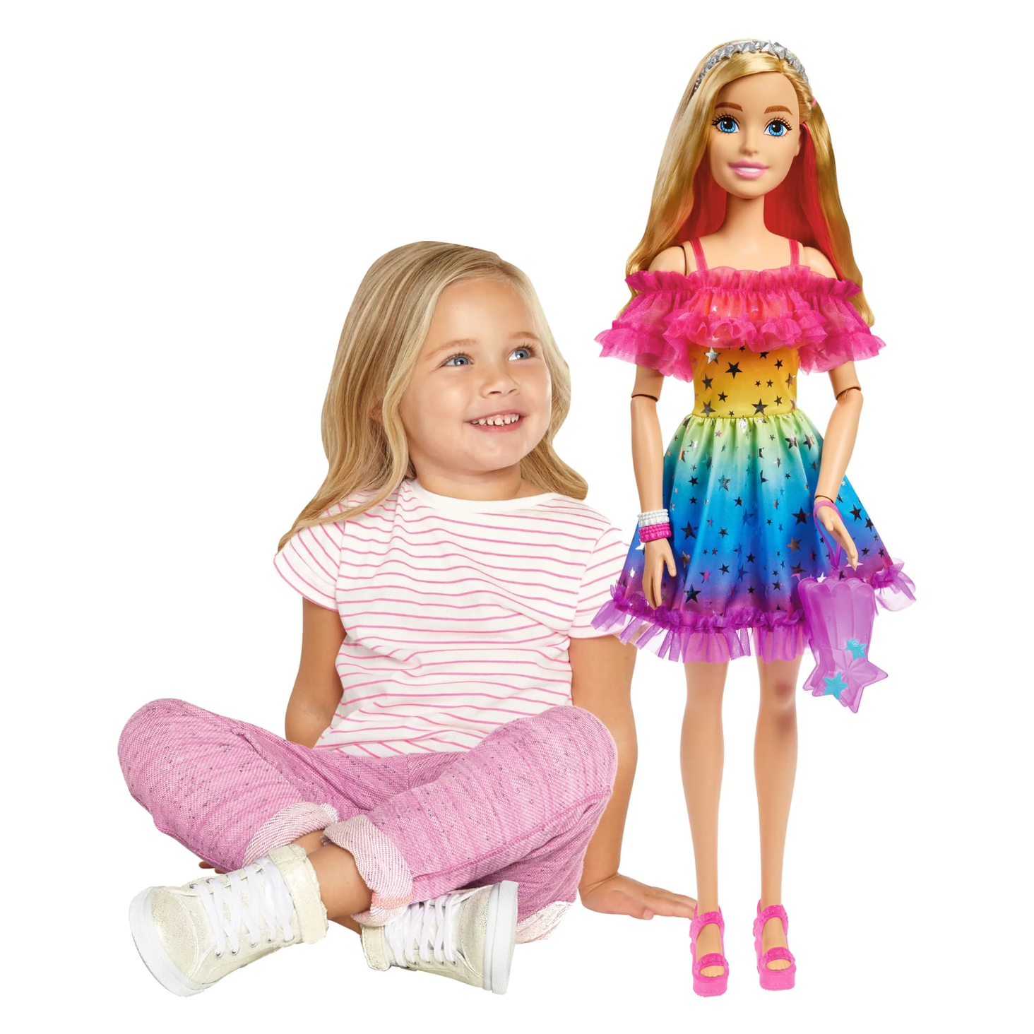 Lalka Barbie Duża lalka 70 cm w kolorowej sukience HJX98 - Ceny i ...