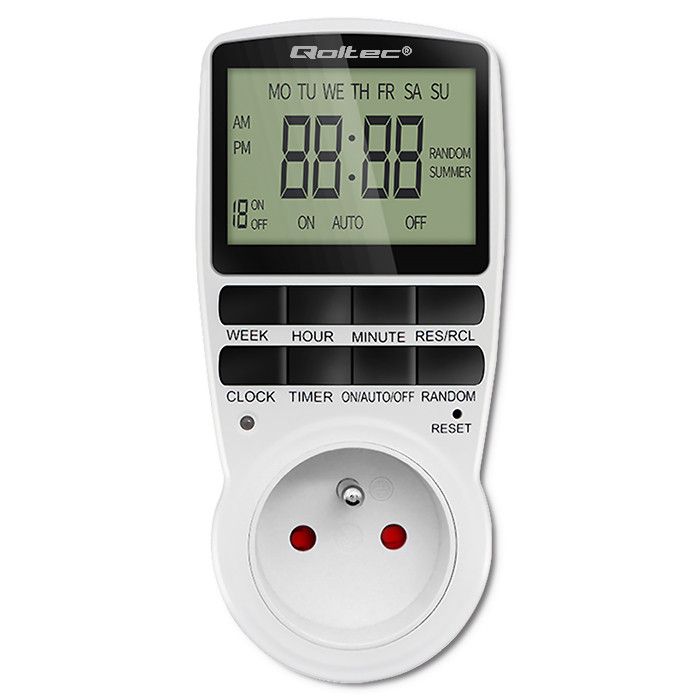Gniazdo elektryczne Elektroniczny programator czasowy PC0628 Qoltec ...