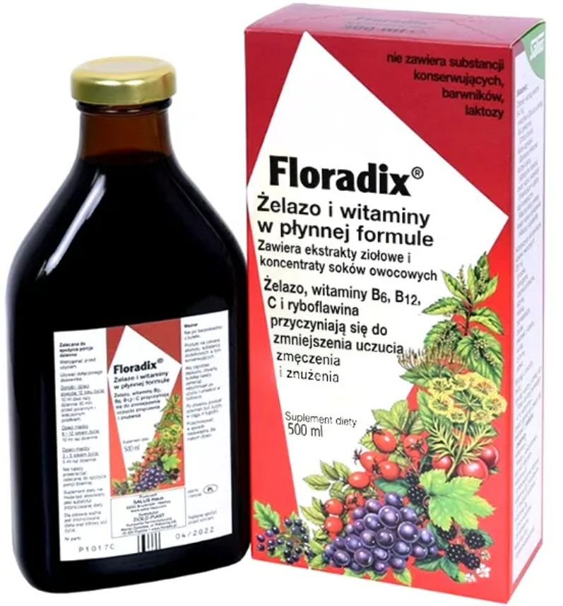 Płyn FLORADIX żelazo i witaminy 500ml - Opinie i ceny na Ceneo.pl