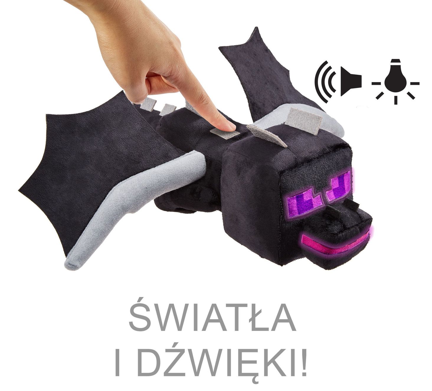 Mattel Minecraft Smok Kresu Ender Dragon Pluszak z funkcją światła i ...