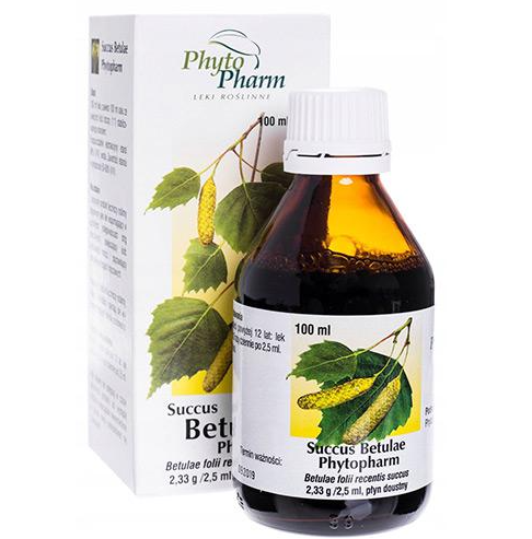 Phytopharm Succus Betulae 100ml - Opinie i ceny na Ceneo.pl