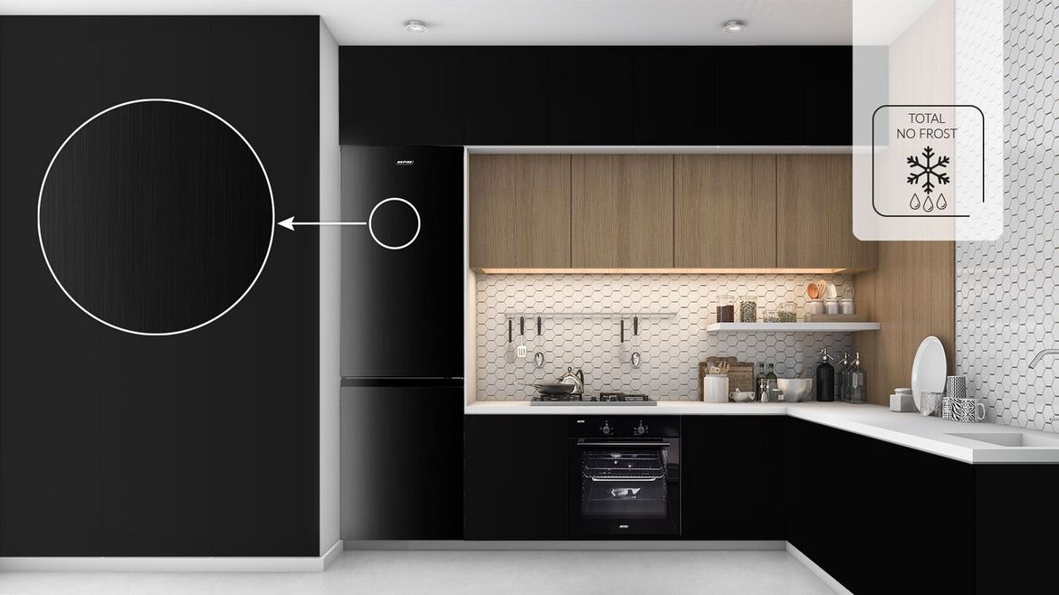 Lodówka MPM 254-FF-52/E z zamrażalnikiem dolnym 180 cm Czarna od 1699 ...