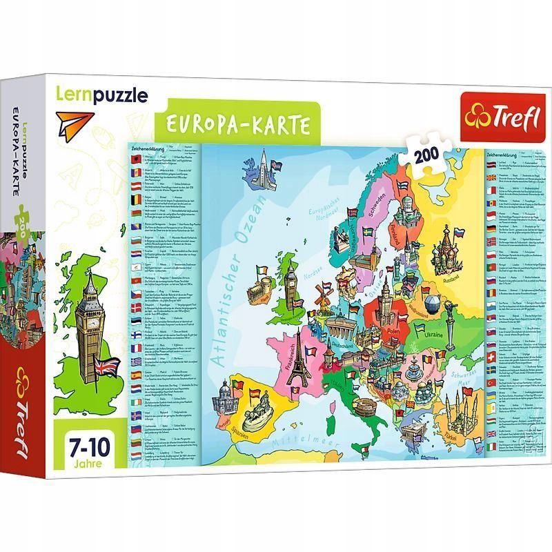 Trefl Puzzle 200el. Mapa Europy 15514 - Ceny i opinie - Ceneo.pl