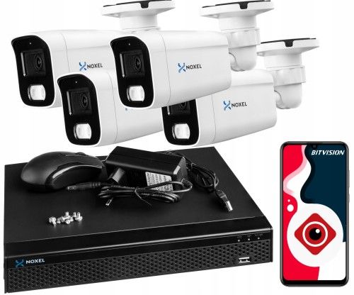 Zestaw do monitoringu Zestaw do monitoringu na 4 kamery 8MP NOXEL NX ...