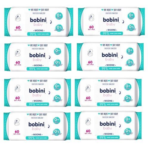 Zestaw BOBINI BABY Chusteczki nawilżane wodne, 8x60szt. - Ceny i opinie ...
