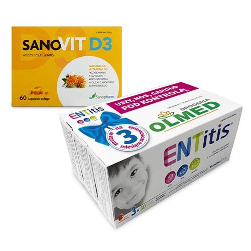Zestaw Entitis Do Ssania Truskawkowy 3 X 30 Pastylek + Sanovit Witamina ...