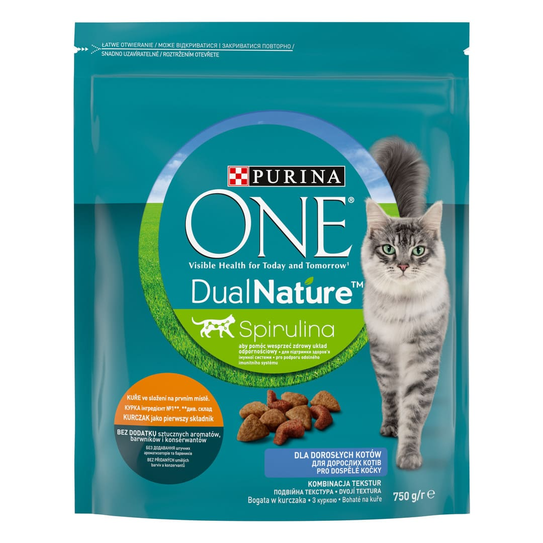 Karma Purina ONE Dual Nature Adult kurczak ze spiruliną 650g - Ceny i ...