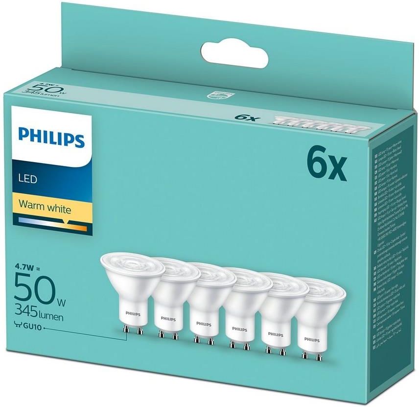Philips Zestaw 6X Led Gu10/4,7W/230V 2700K - Opinie i atrakcyjne ceny ...