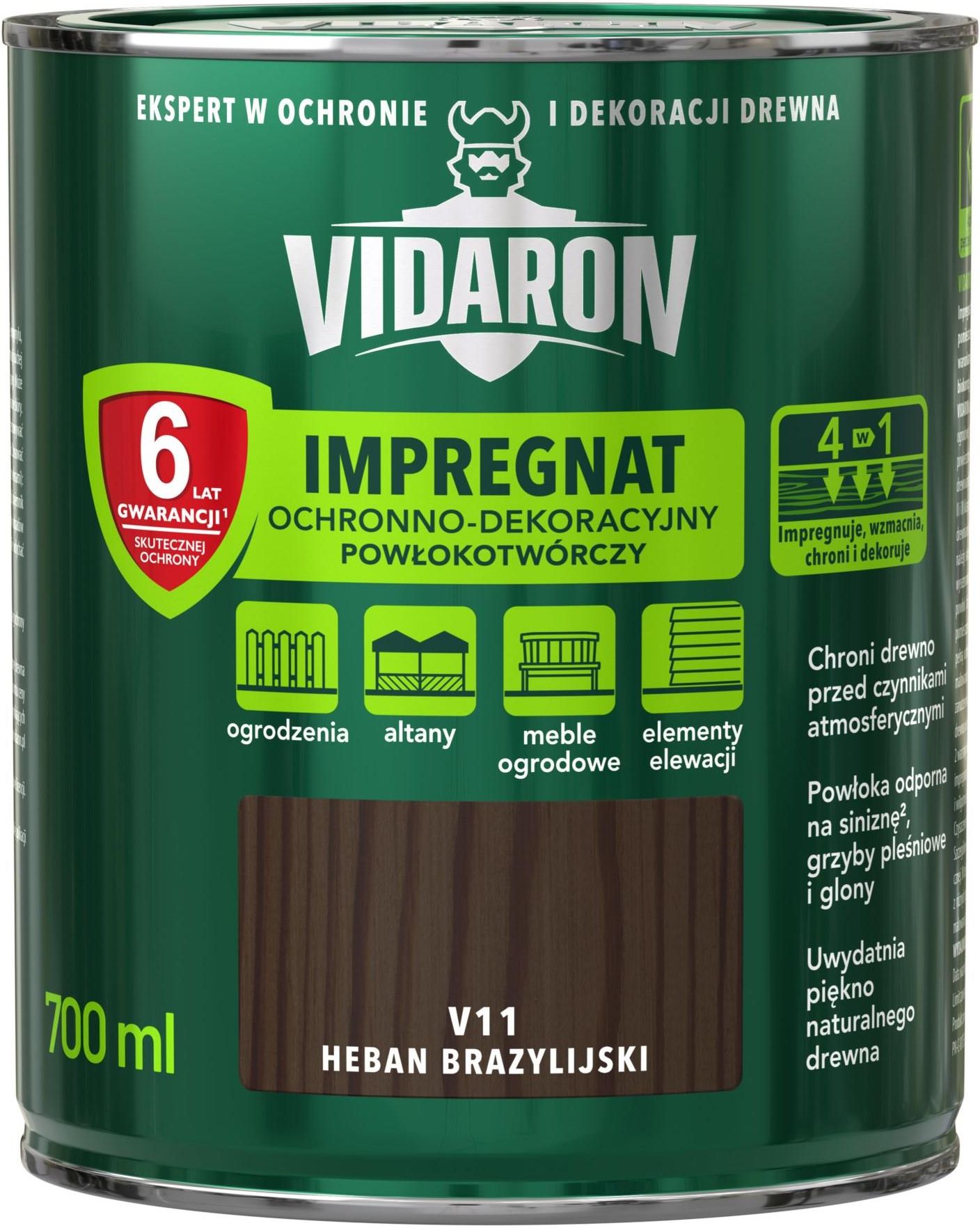 Vidaron Impregnat Ochronno-Dekoracyjny Powłokotwórczy V11 heban ...