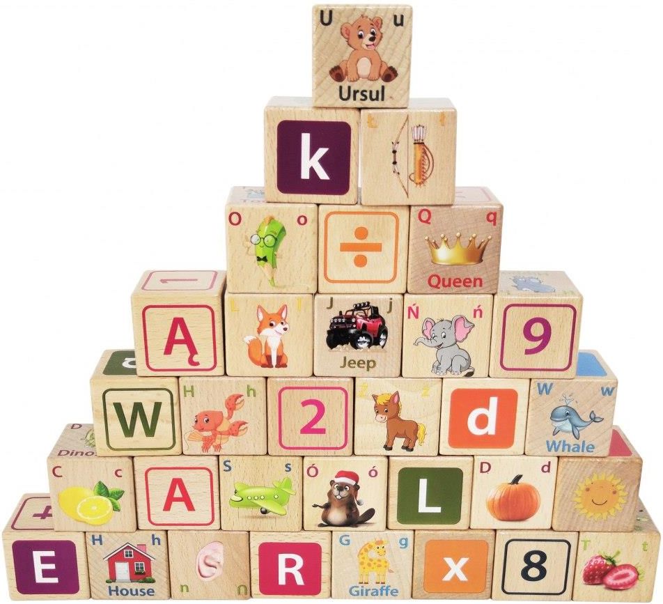 Ecotoys Klocki Edukacyjne Litery Cyfry Obrazki - ceny i opinie - Ceneo.pl