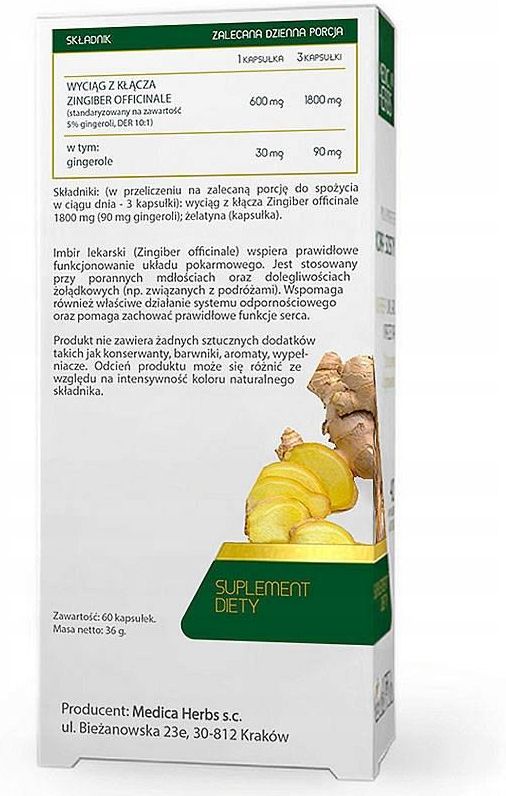 Medica Herbs Imbir Lekarski Ginger Odporność 60Kaps - Opinie i ceny na ...