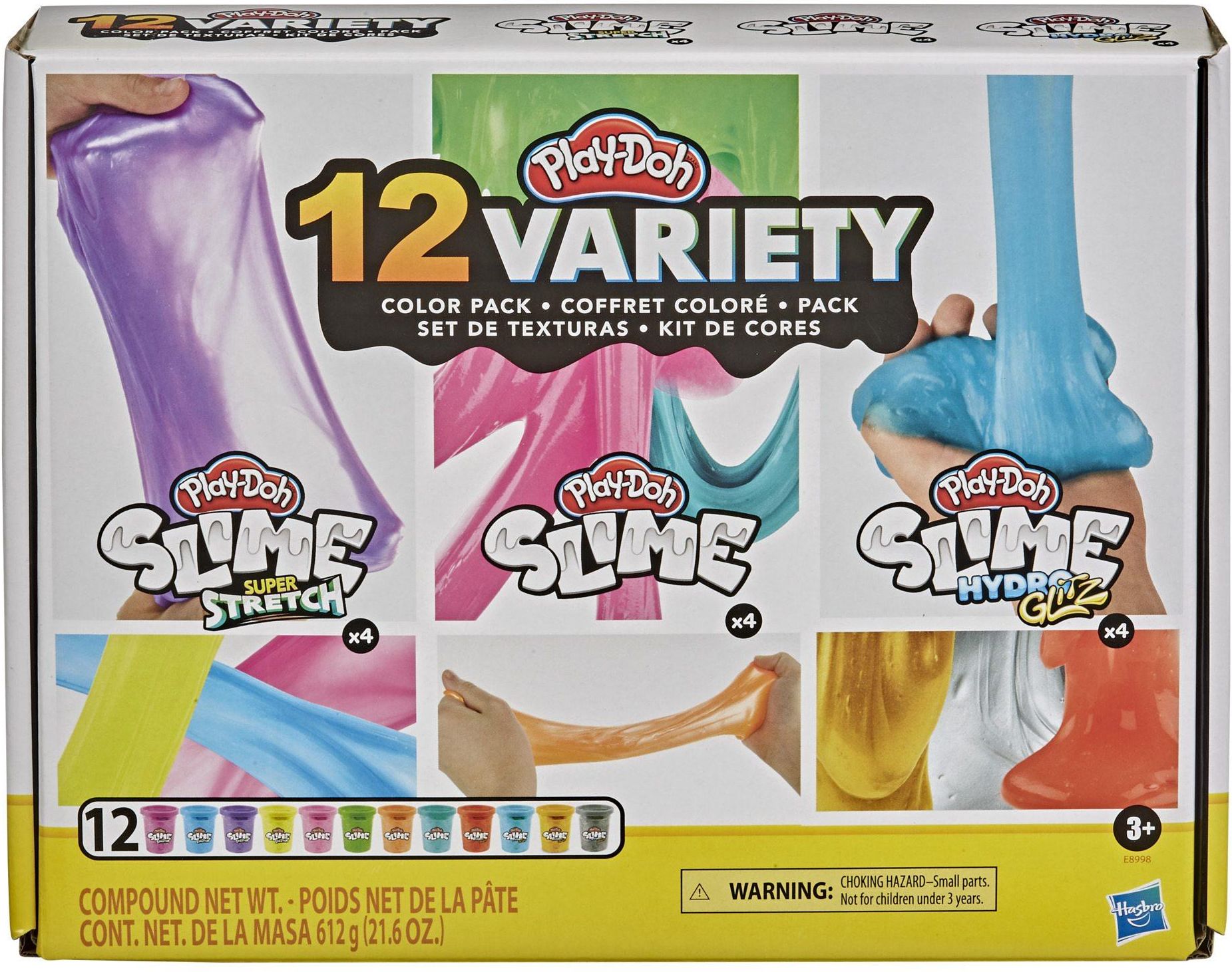 Hasbro Play-Doh Slime - Tuba Tuby 12-Pak Super Stretch i HydroGlitz ...