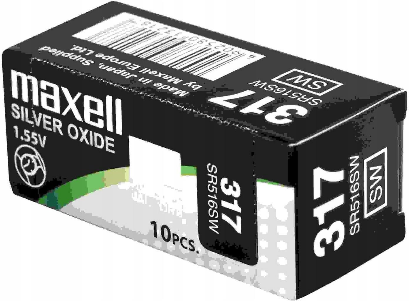 MAXELL 10X BATERIA SREBROWA SR 516 SW 317 SR62 566 - Ceny i opinie na Ceneo.pl