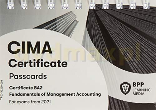 CIMA BA2 Fundamentals of Management Accounting: Passcards - BPP ...