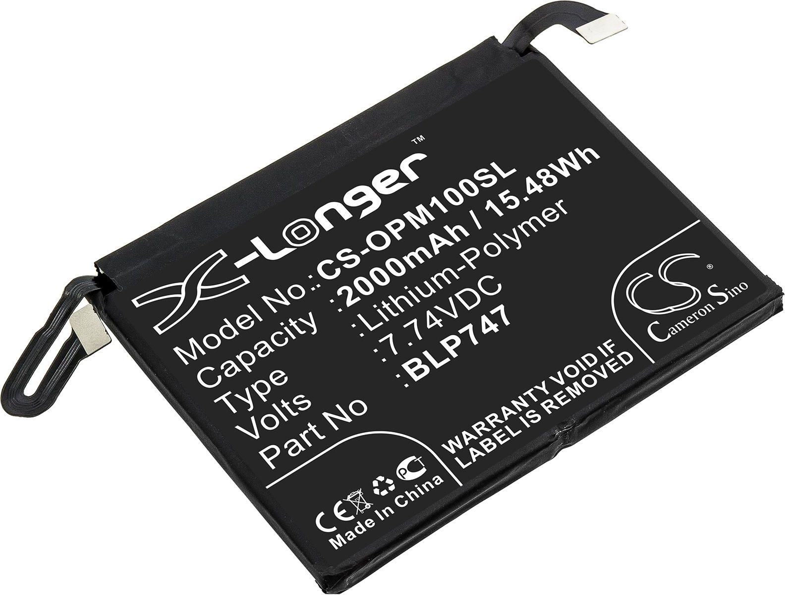 Bateria Cameron Sino Oppo Reno ACE / BLP747 2000mAh 15.48Wh Li-Polymer ...
