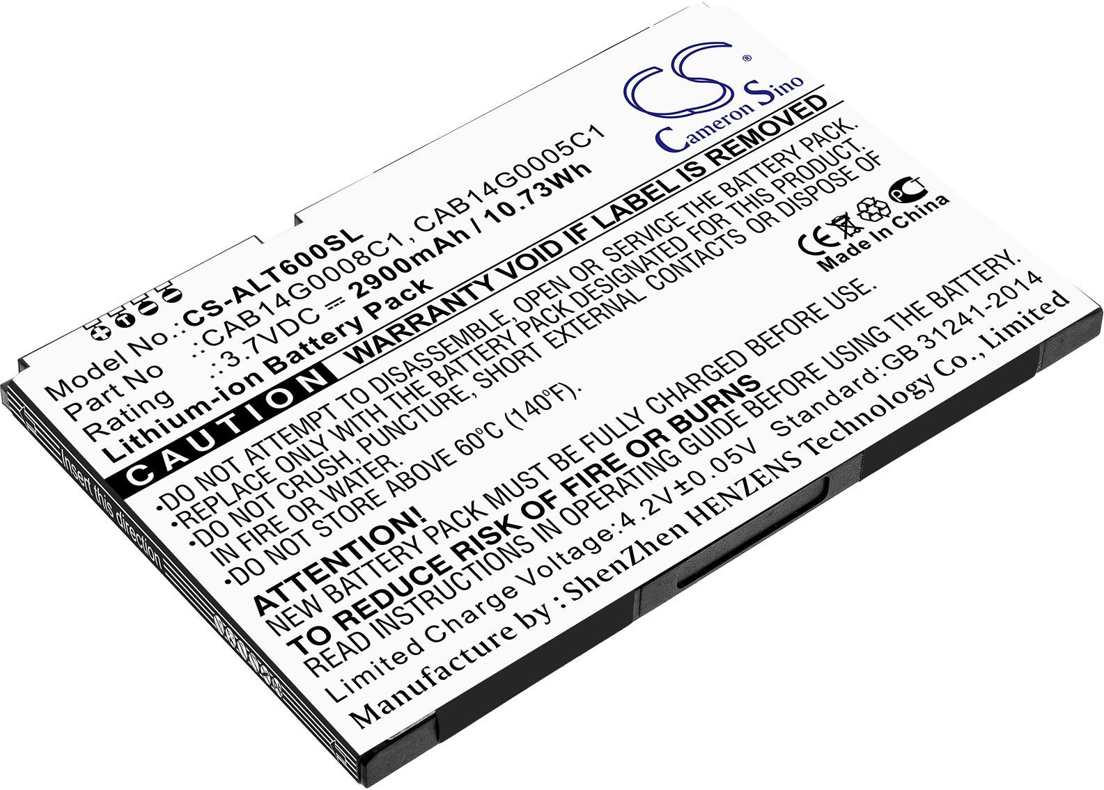 Cameron Sino Alcatel One Touch T60 / CAB14G0005C1 2900mAh 10.73Wh Li ...