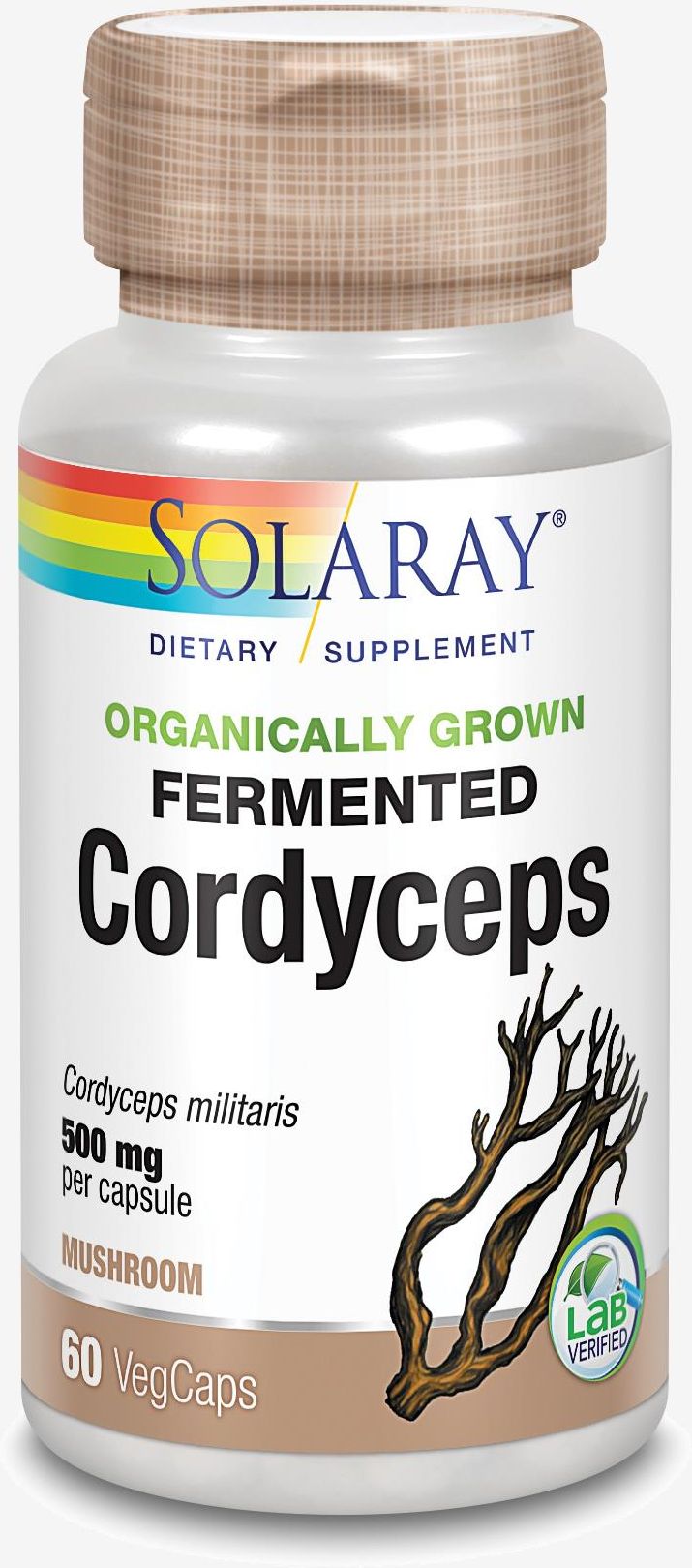 Preparat medycyny naturalnej Solaray Cordyceps Fermented 500 Mg 60 ...