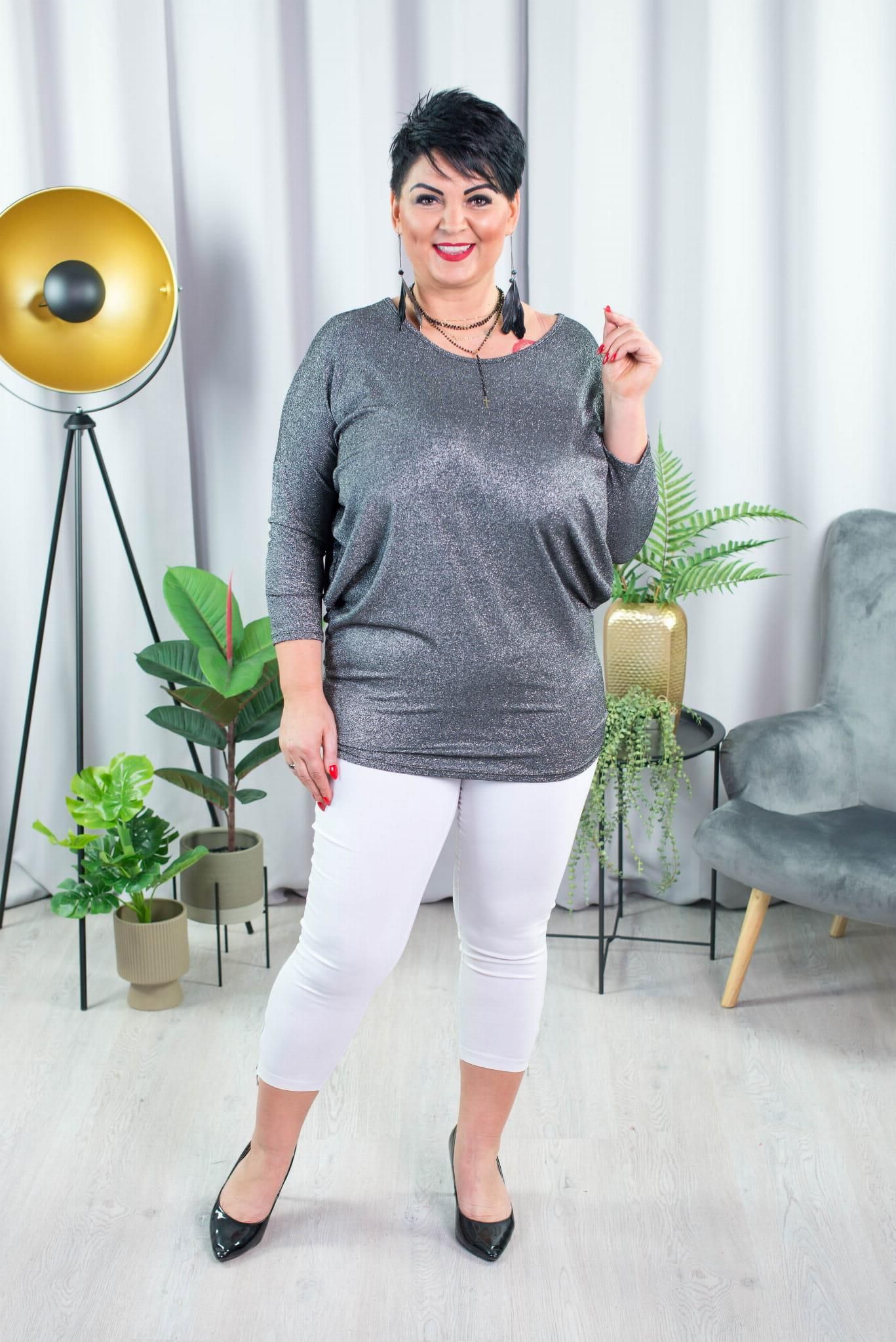 Bluzka nietoperz ELISA siwa Plus Size 44/48 - Ceny i opinie - Ceneo.pl
