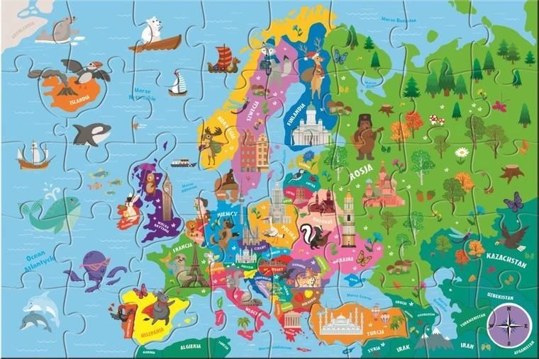 Trefl Puzzle 45el. + Memos Mapa Europy 91712 - Ceny i opinie - Ceneo.pl